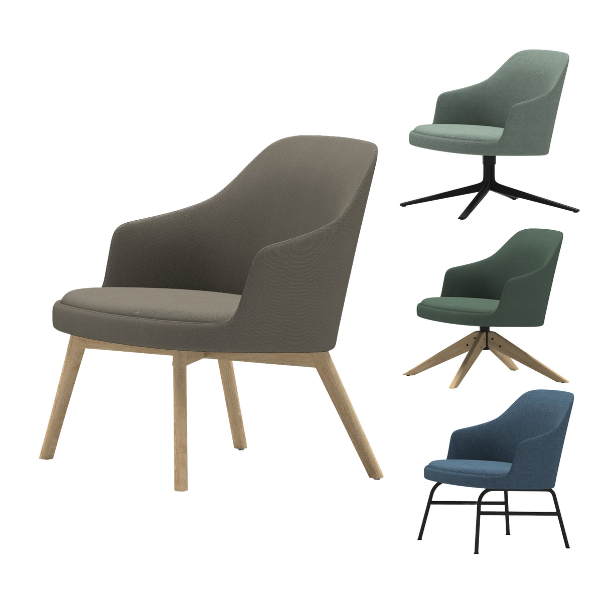 Dolphin - Lounge Chair with Armrest